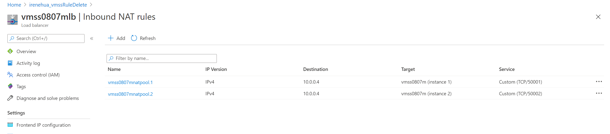 az network nic ip-config inbound-nat-rule remove failed with unexpected ...