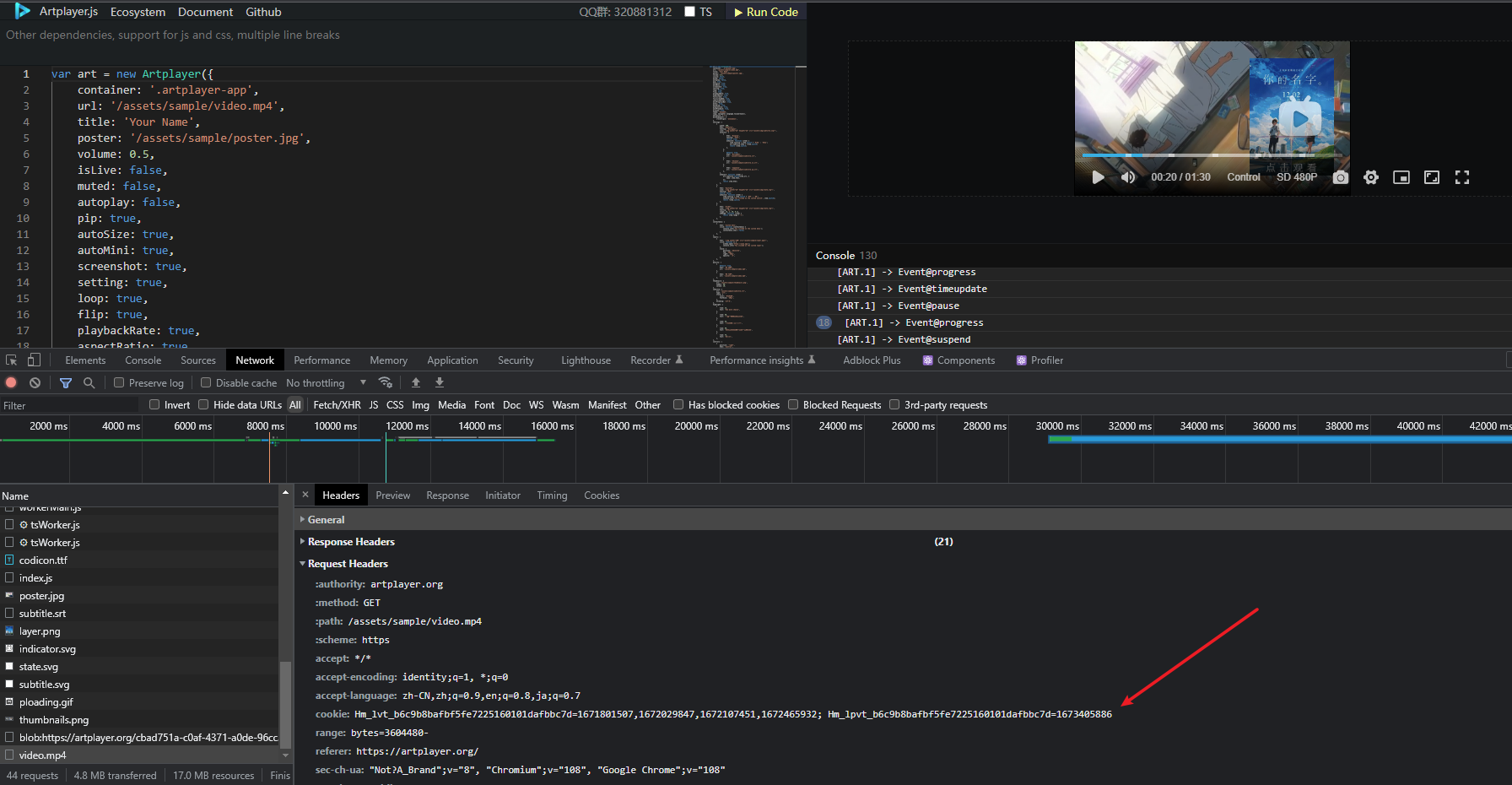 Send custom header or cookie with video url in artplayer? · Issue #444 · zhw2590582/ArtPlayer ...