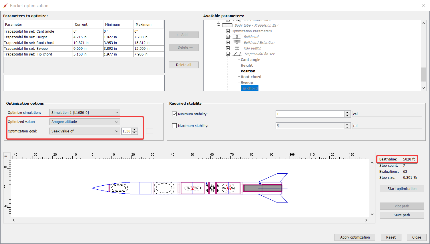 [Bug] Rocket Optimization: Opimization Goal does not use units selected in preferences. · Issue ...