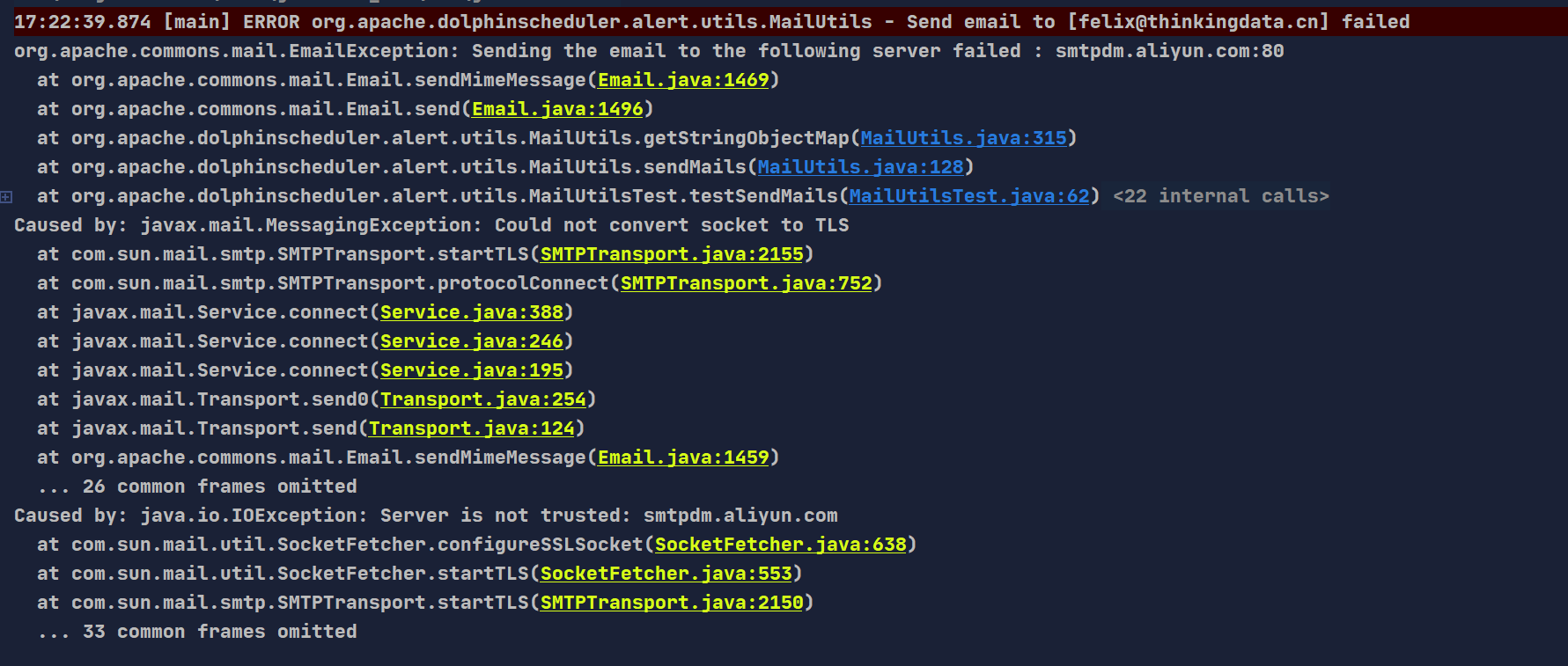 [Improvement][alert] email alert config · Issue #3542 · apache/dolphinscheduler · GitHub