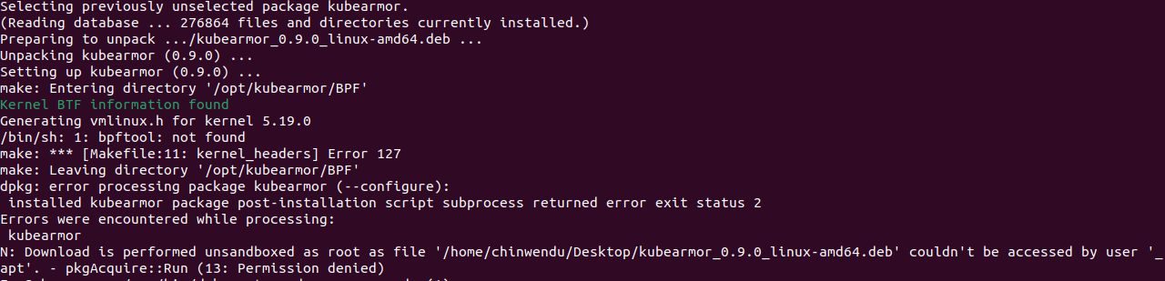 Fix installation error and update documentation for installing kubearmor binary · Issue #1149 ...
