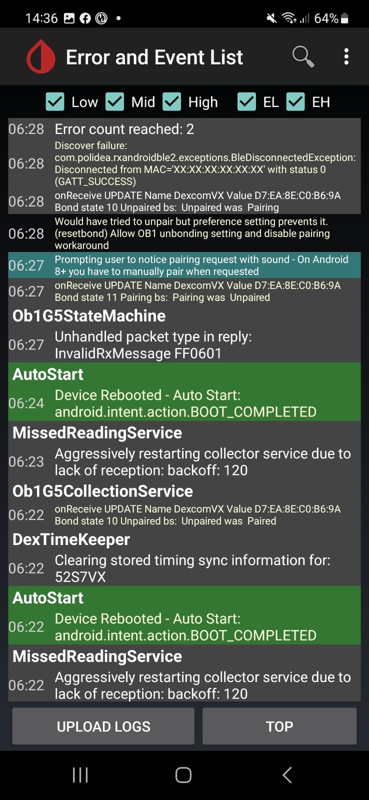 Samsung S22 Android 13 ( X drip version e13a76e-2022.08.03) Bluetooth drop out issues ...