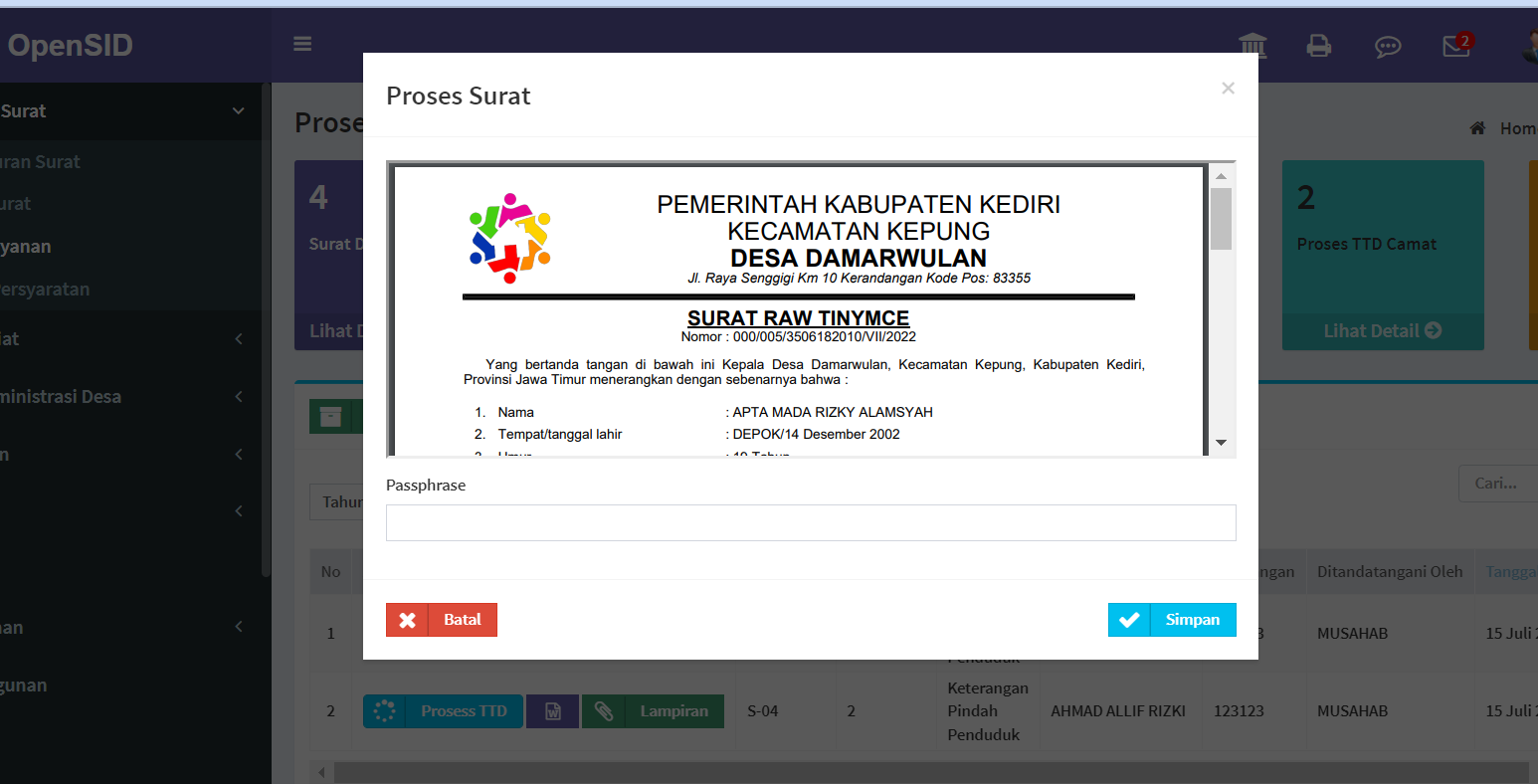 Permintaan fitur: sesuaikan alur pemeriksaan surat · Issue #5270 · OpenSID/OpenSID · GitHub
