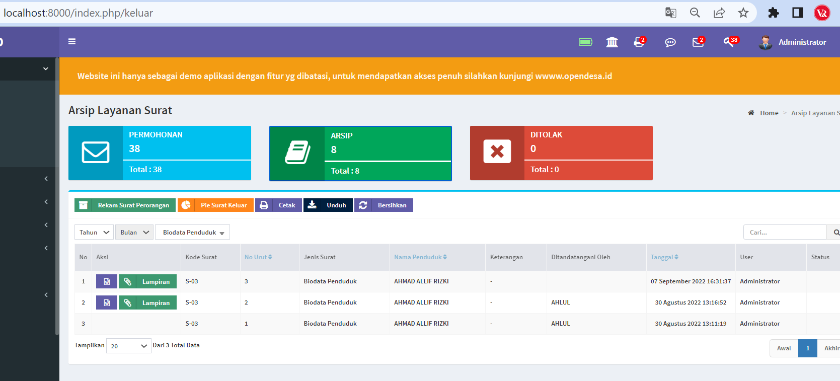 Bug/error: filter arsip layanan surat tidak berfungsi · Issue #5605 · OpenSID/OpenSID · GitHub