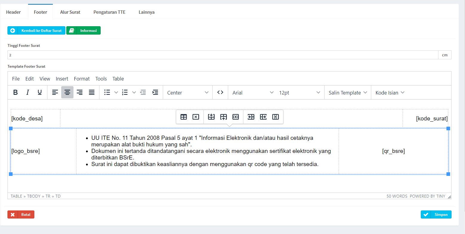 TTE - Sesuaikan ukurang font di bagian footer tte · Issue #5775 · OpenSID/OpenSID · GitHub