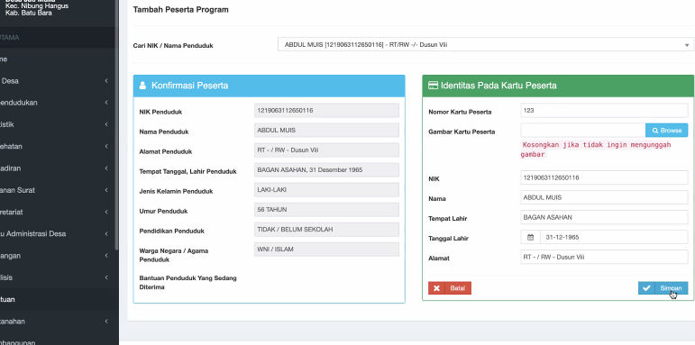Perlu Dilakukan Pemeriksaan Apakah Entri Data Dengan Nik Yang Sama Tetap Bisa Masuk Ke Program 