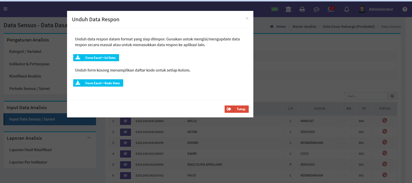 Merubaha format unduhan pada menu analisis menjadi .xlsx menggunakan php spreadsheet. · Issue ...