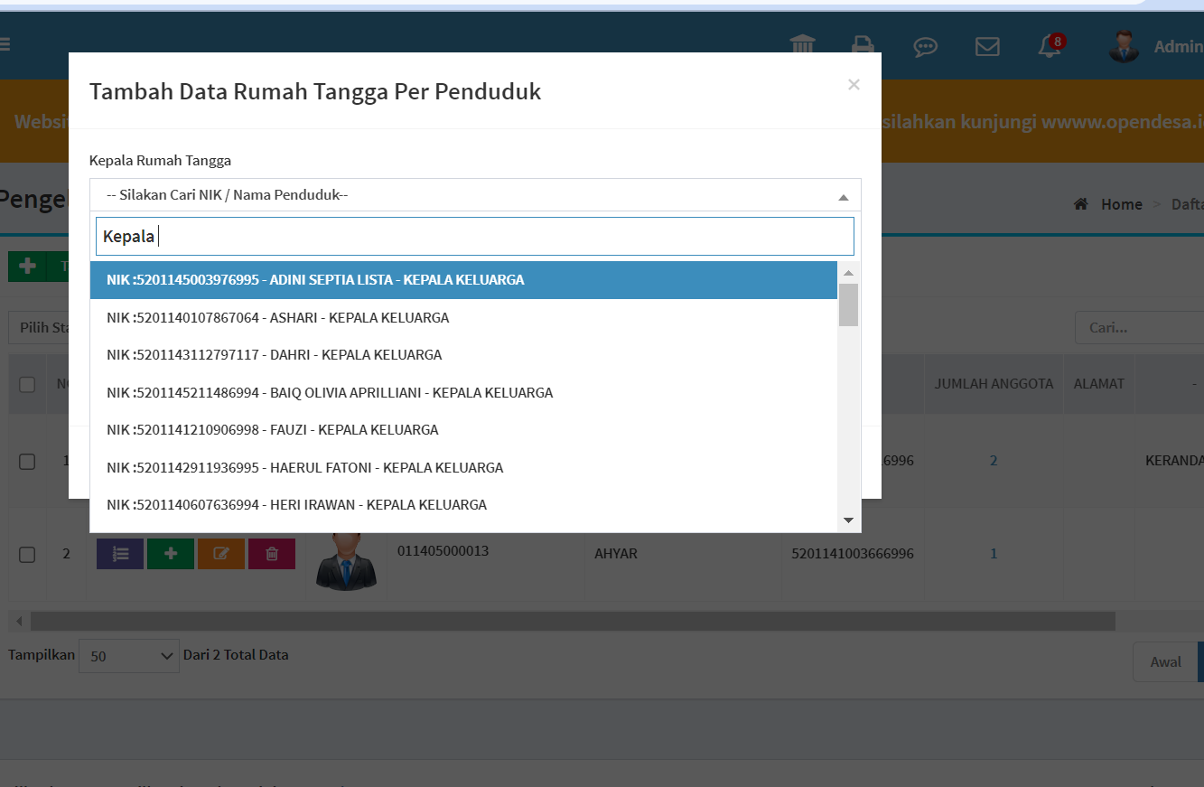 Tidak bisa menambahkan kepala rumah tangga · Issue #5872 · OpenSID/OpenSID · GitHub