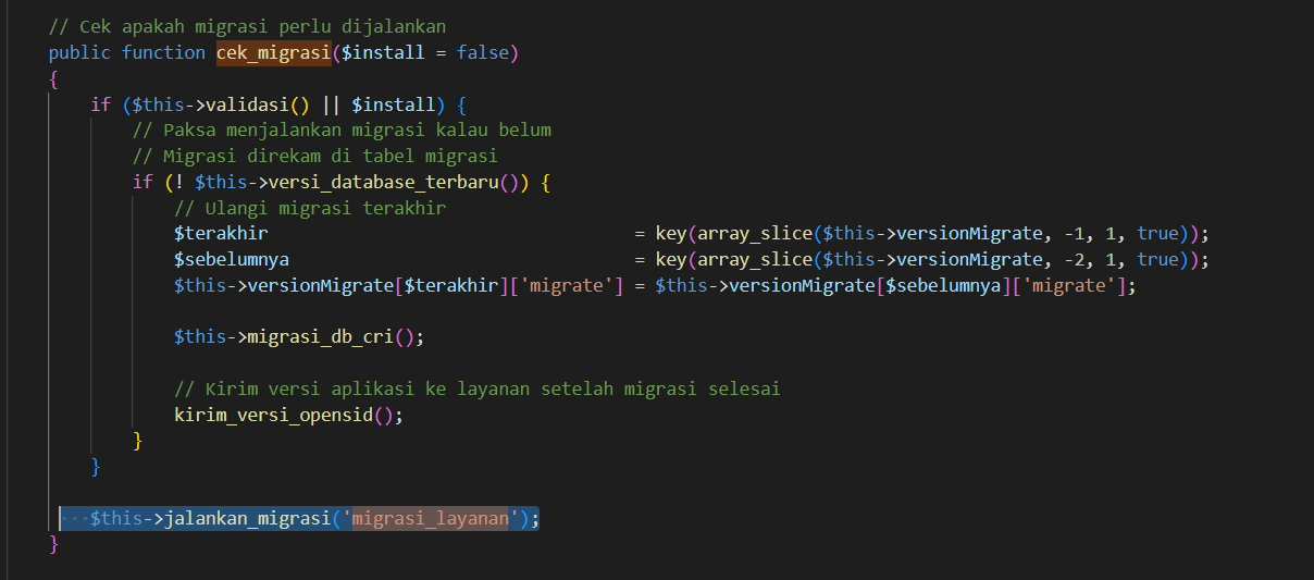Bug/error: log error berhasil jalankan migrasi_layanan · Issue #5908 · OpenSID/OpenSID · GitHub