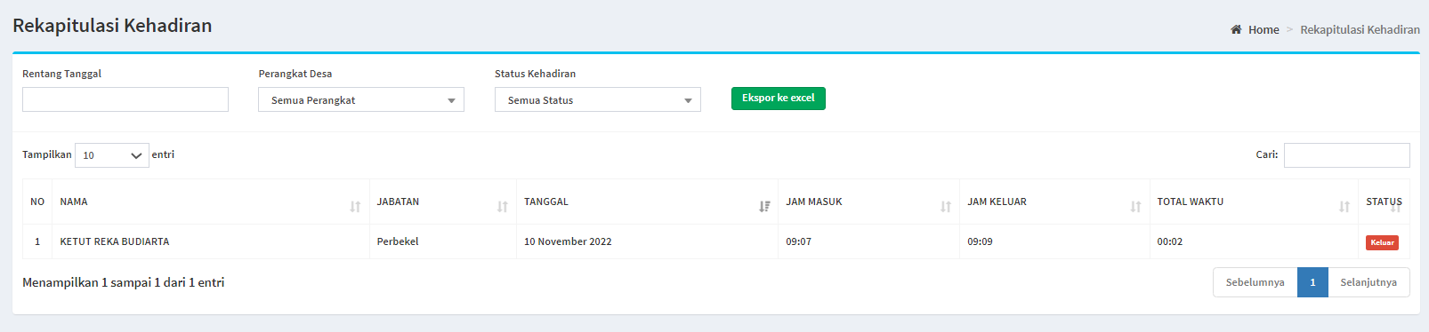 Bug pada rekam kehadiran merubah status keluar di jam kerja · Issue #5951 · OpenSID/OpenSID · GitHub