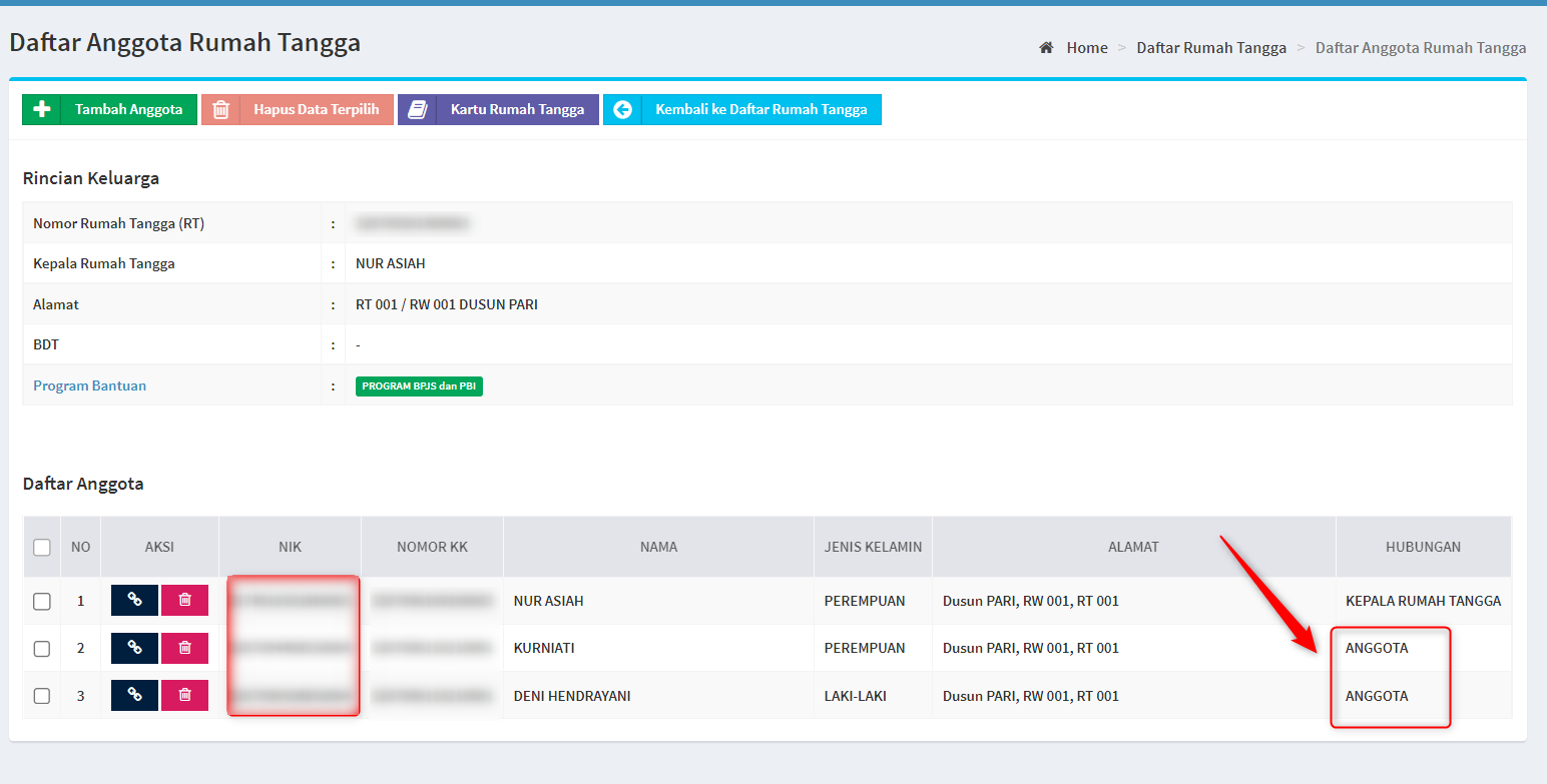 Bug/error: Penjumlahan pada kolom JLH ART dan Kolom Jumlah Keluarga, bila di mungkinkan · Issue ...