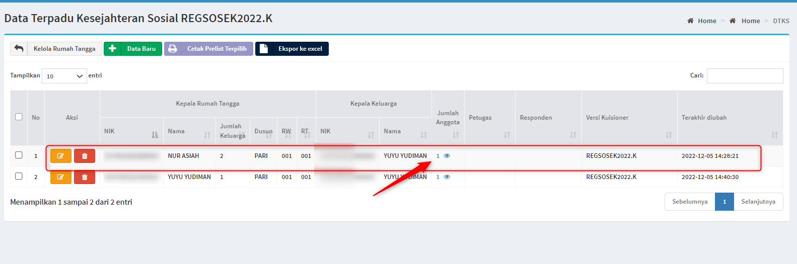 Bug/error: Penjumlahan pada kolom JLH ART dan Kolom Jumlah Keluarga, bila di mungkinkan · Issue ...