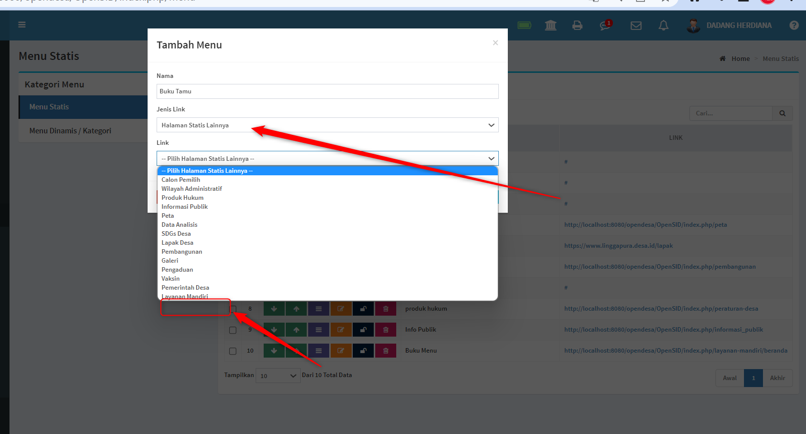 Tambahkan link statis buku tamu agar dapat di jadikan menu di anjungan mandiri · Issue #6090 ...