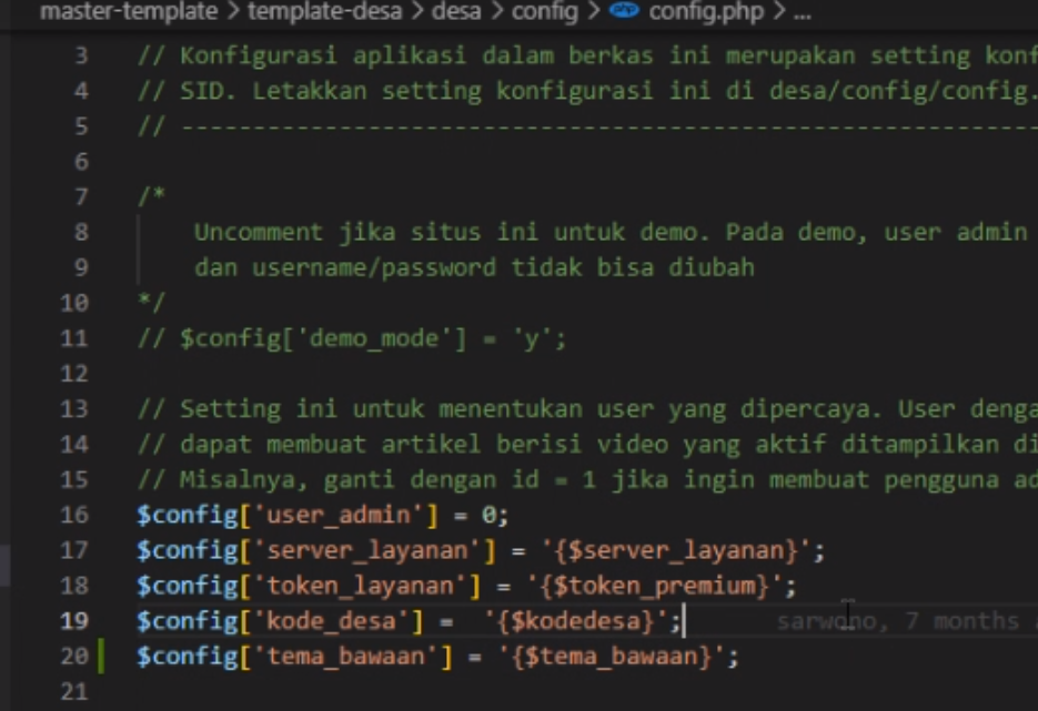 Sesuaikan Tema Bawaan Sesuai Dengan Isi Config Kebutuhan Kota Bima 