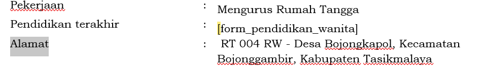 Bug/error: Mohon Koreksi Nama Daerah Camat / Wilayah di Surat Keterangan Untuk Nikah N1 sd N7 ...