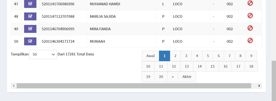 Sesuaikan jumlah data tampailan pagging pada halaman Input Data Sensus/survei · Issue #6609 ...