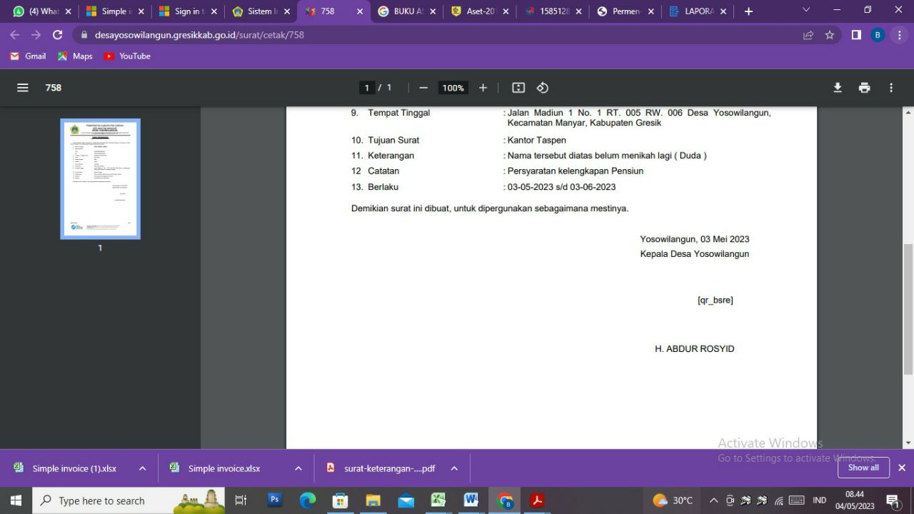 Bug/error: Tanda tangan digital hilang pada dokumen yang sudah di tte di desa yosowilangun ...