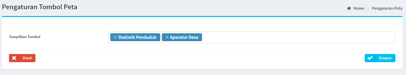 Tombol pada bagian peta perlu ditambahkan pengaturan agar bisa ditampilkan sesuai peraturan ...
