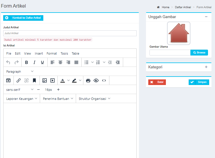 Halaman Artikel · Issue #274 · OpenSID/OpenKab · GitHub
