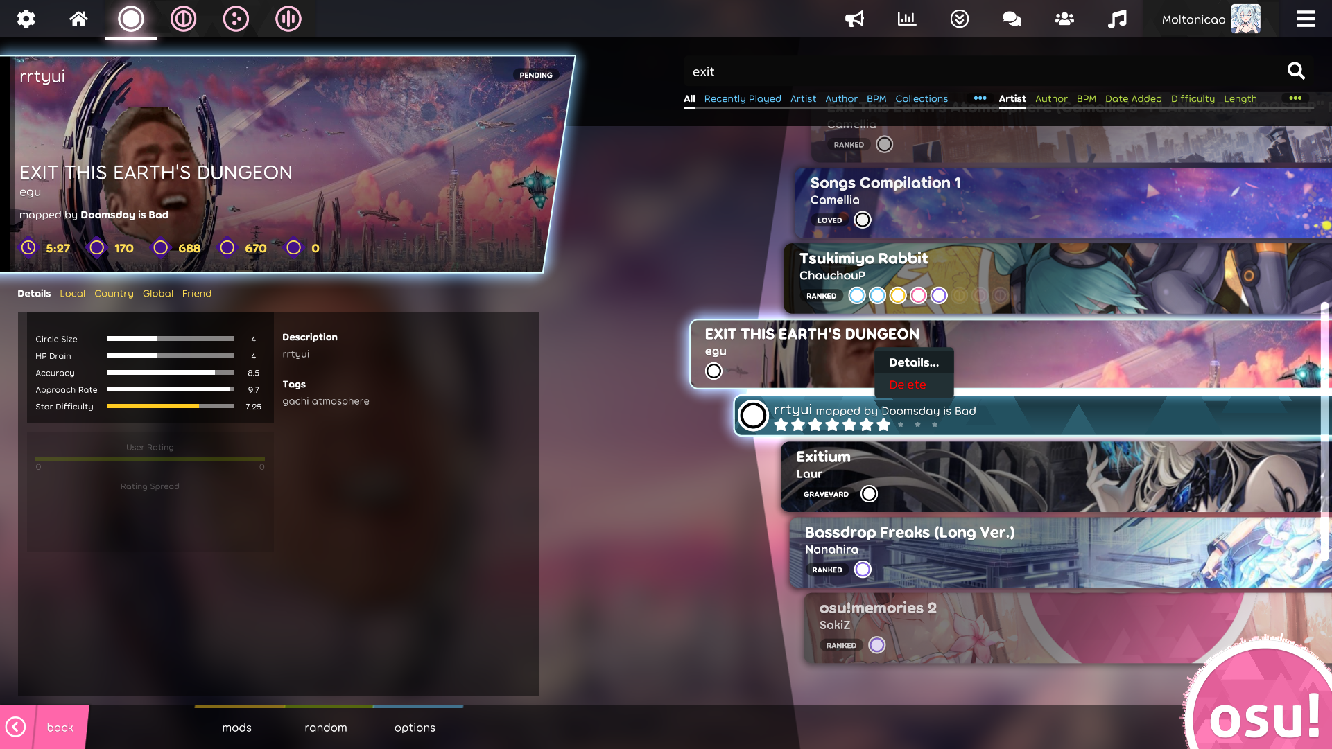 Not all maps have a "details" button. · Issue #8480 · ppy/osu · GitHub