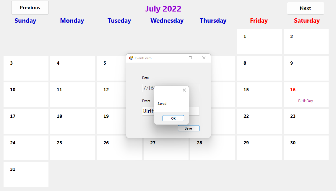 GitHub - DvirAsaf/HW_Calendar