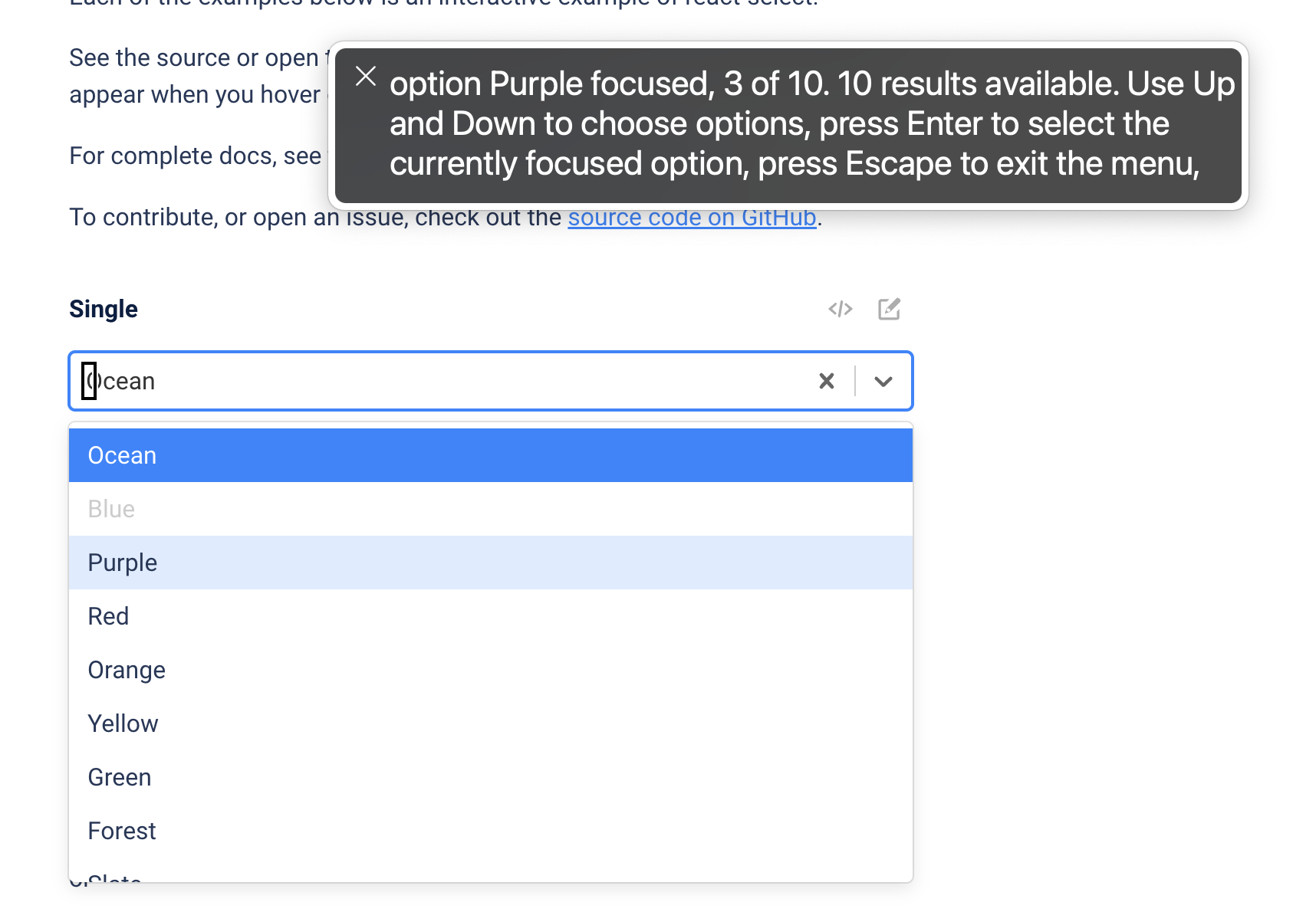 Accessibility - Options are getting announced in a repetitive manner · Issue #5707 · JedWatson ...