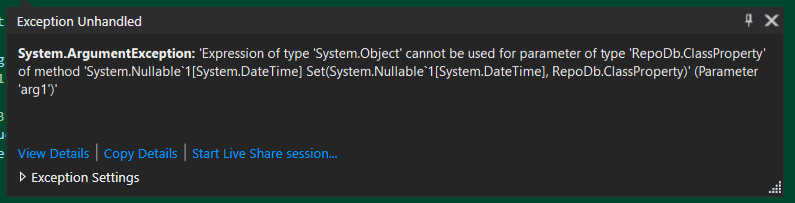 Bug: Exception is being thrown for the Type level PropertyHandler for Dynamic Insertion · Issue ...