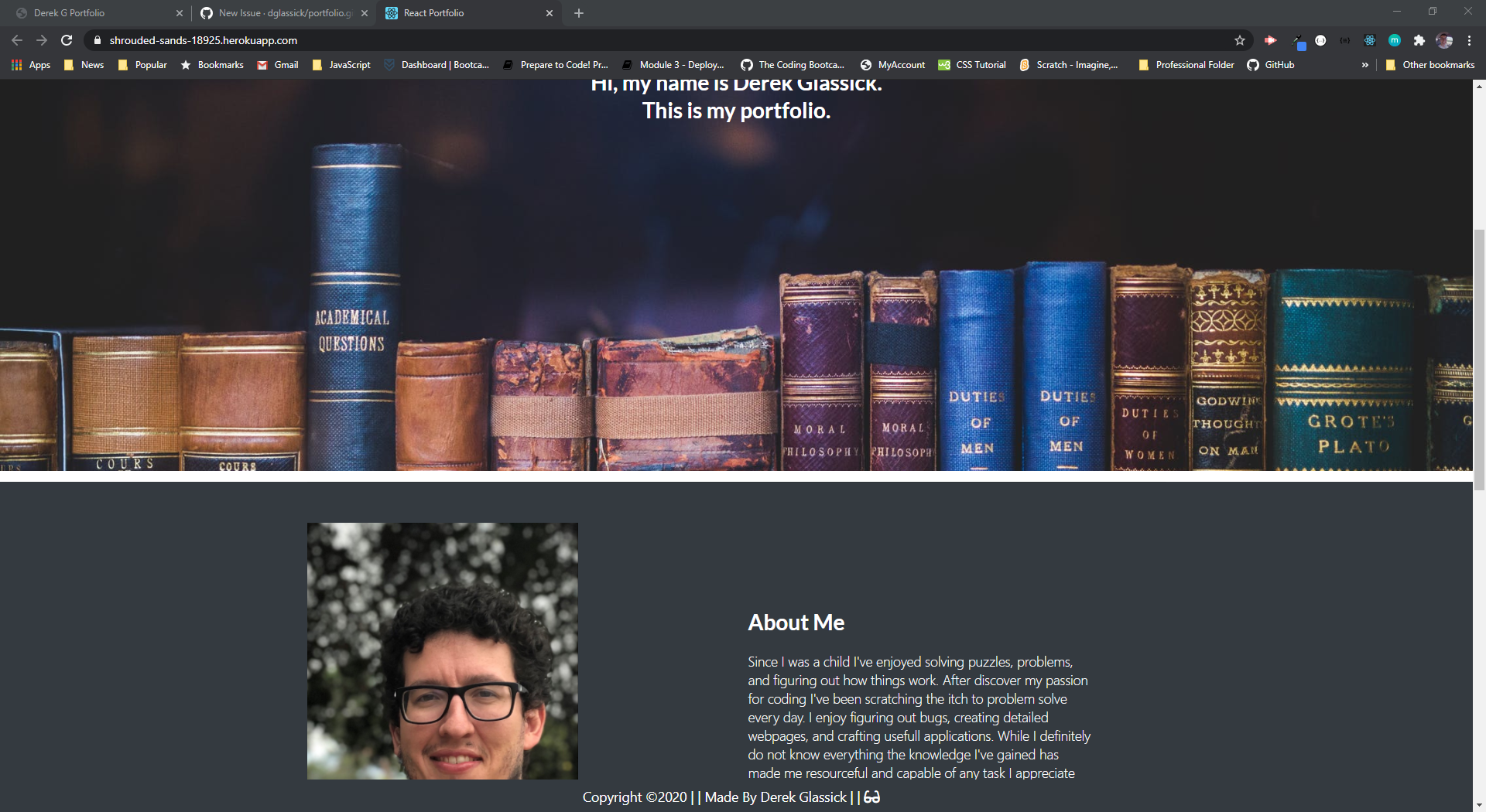 Github Dglassick React Portfolio