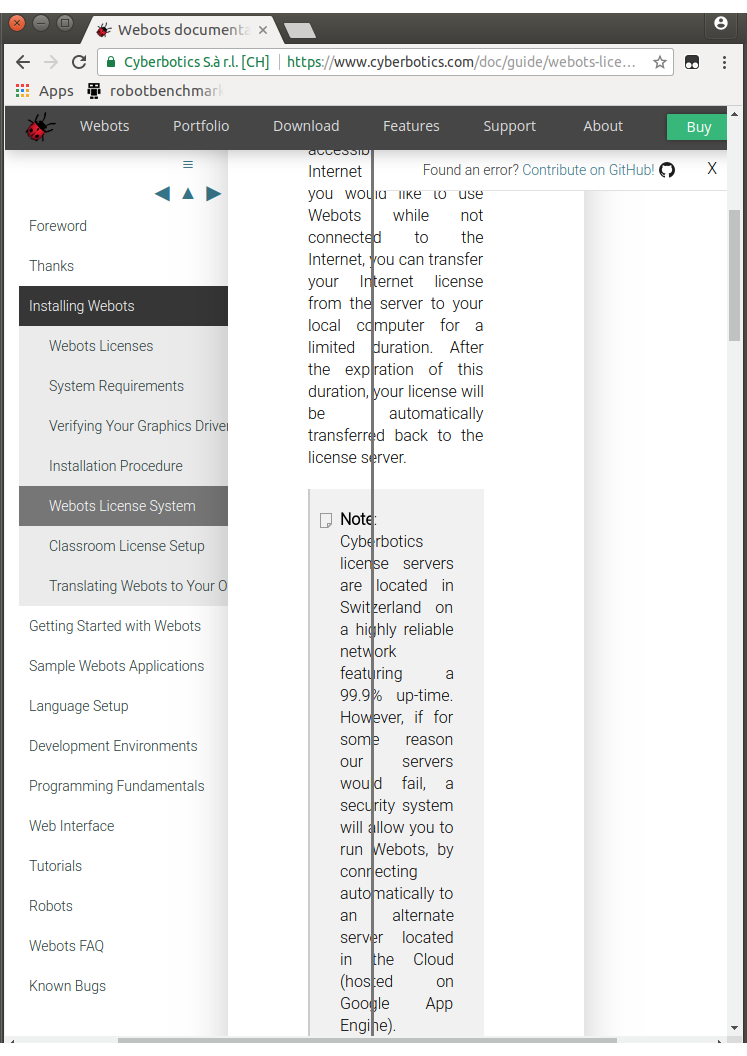 Issues with horizontal scroll and left menu · Issue #721 · cyberbotics/webots-doc · GitHub