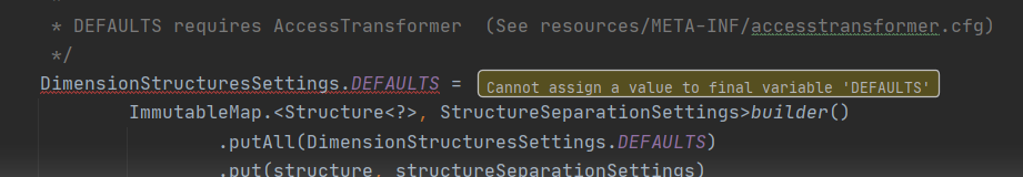 Cannot assign a value to final variable and 'structureConfig' has private access. · Issue #13 ...