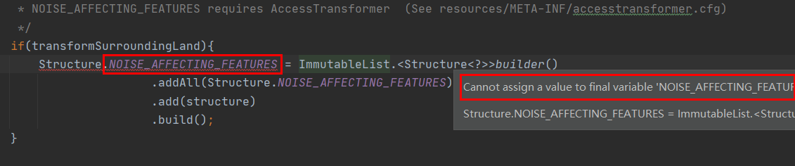 Cannot assign a value to final variable and 'structureConfig' has private access. · Issue #13 ...