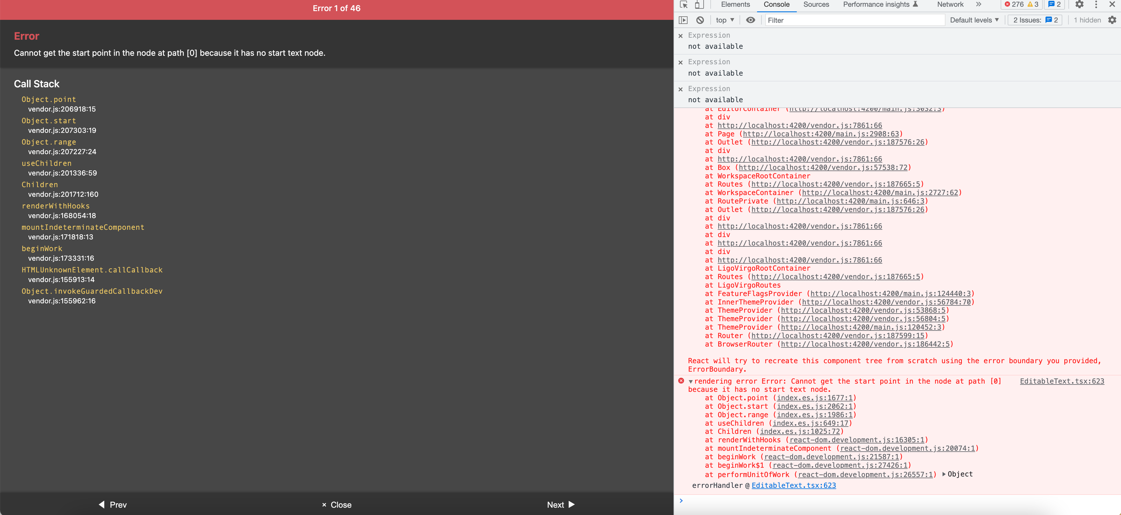 Bug Error Code Cannot Get The Start Point In The Node At Path 0