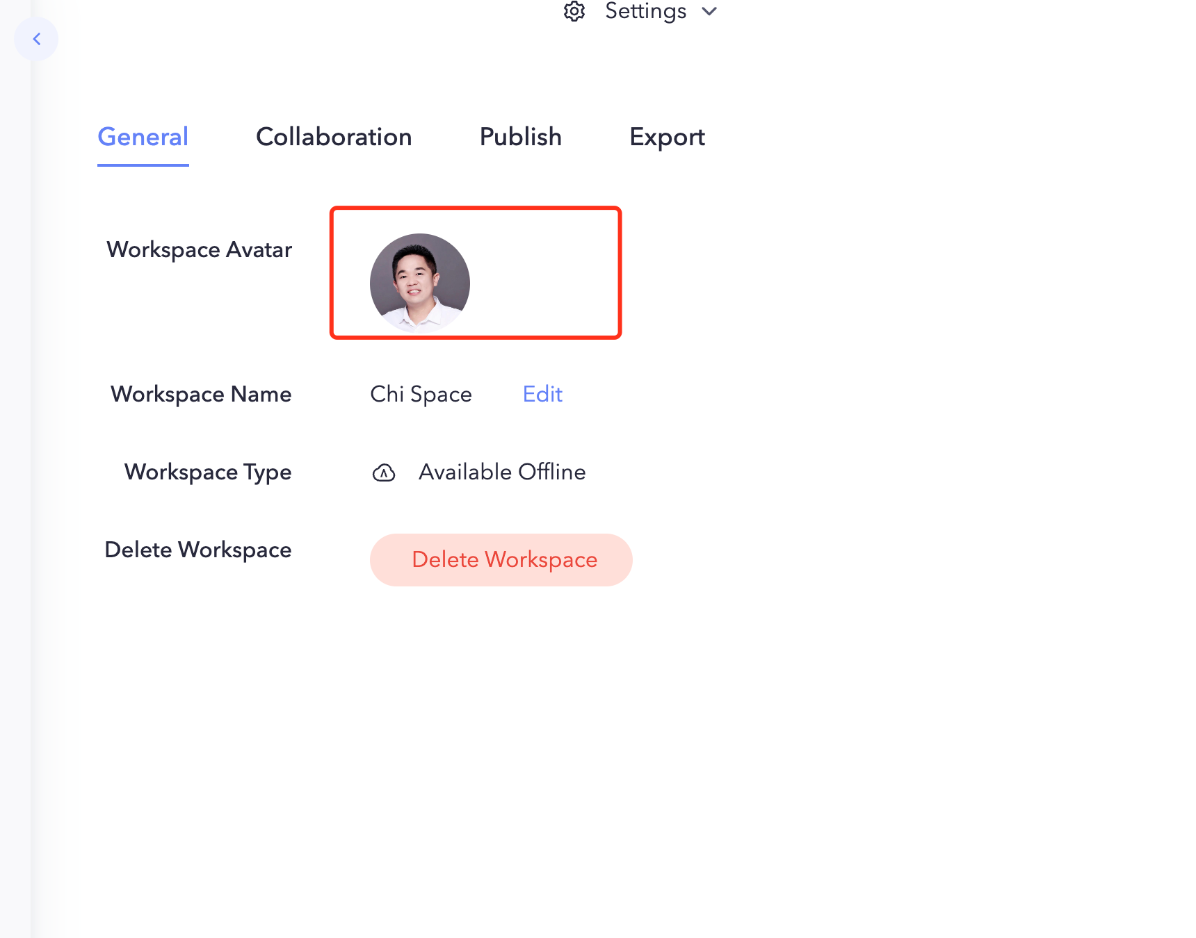 The avatar of the workspace setting is not as same as the public workspace · Issue #1021 ...