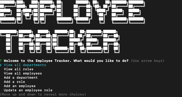 GitHub - jhugray/employee-tracker