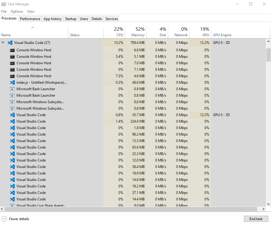 Bash memory leak · Issue #51724 · microsoft/vscode · GitHub