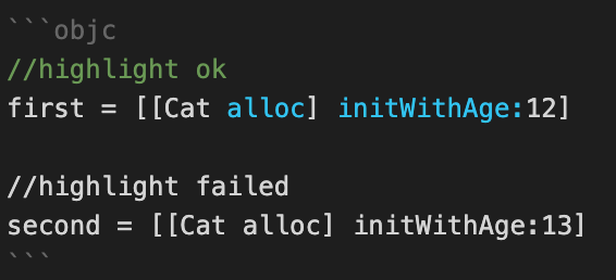 objc and obj-cpp highlighting failed when used as embedded grammar in markdown · Issue #582 ...