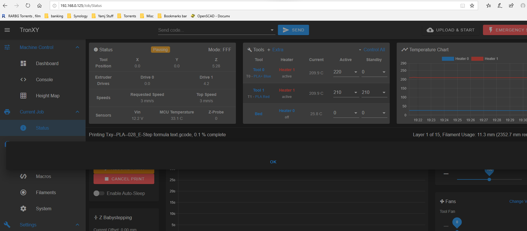 Unable to display the notification information of m291 · Issue #257 · Duet3D/DuetWebControl · GitHub