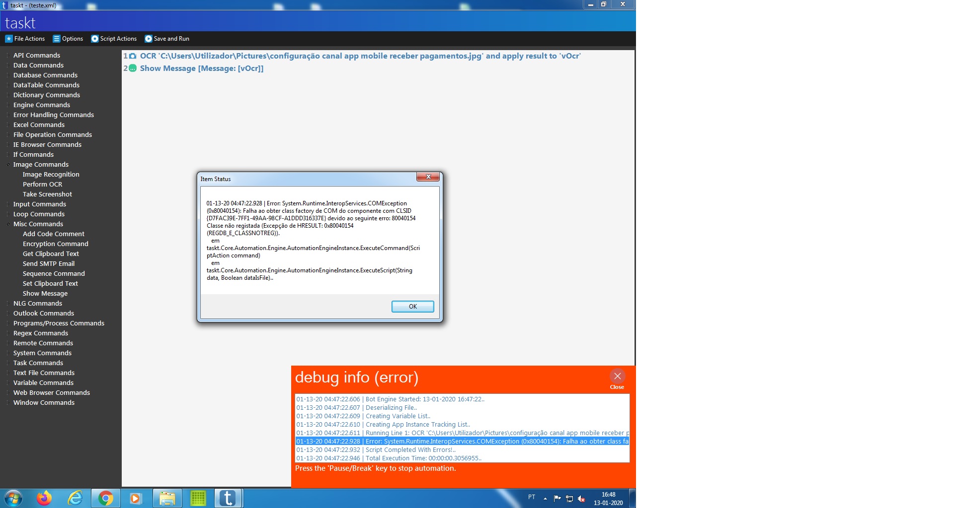 Error trying OCR · Issue #187 · saucepleez/taskt · GitHub