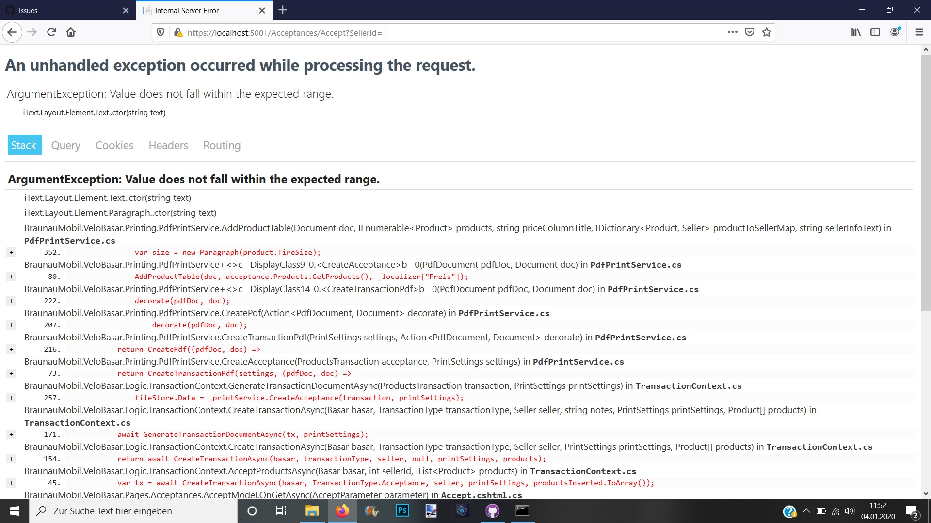 Fehler Annahmebeleg drucken · Issue #110 · braunau-mobil/velo-basar · GitHub