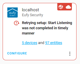 Eufy Intergrtion not initializing · Issue #525 · fuatakgun/eufy_security · GitHub
