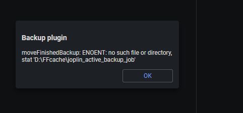 moveFinishedBackup: ENOENT: no such file or directory, stat 'D:\backup ...