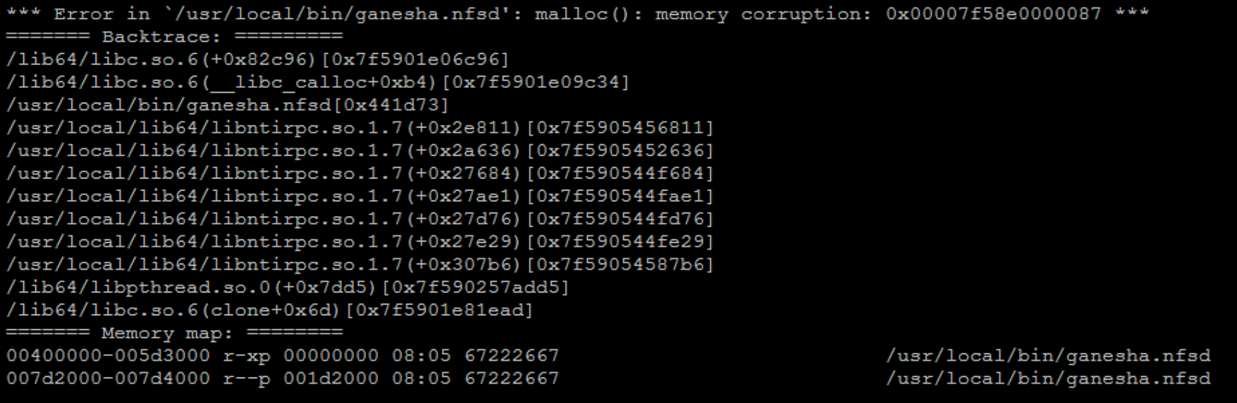 Malloc Memory Corruption In Nfs Ganesha · Issue 521 · Nfs Ganesha