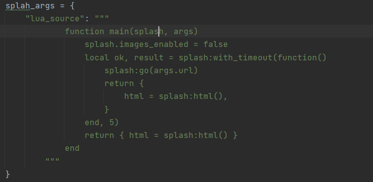 Splash will crash when requesting this website, setting the timeout ...