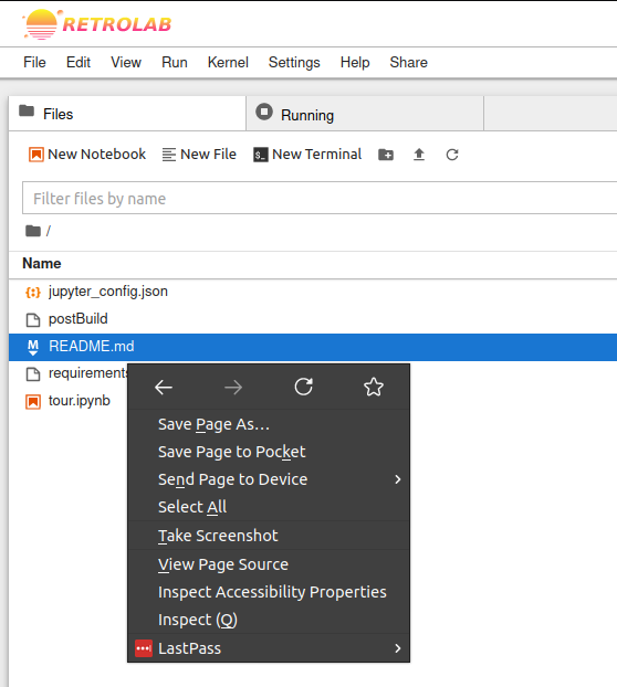 Context menu does not show in 0.3.0rc0 · Issue #182 · jupyterlab/retrolab · GitHub