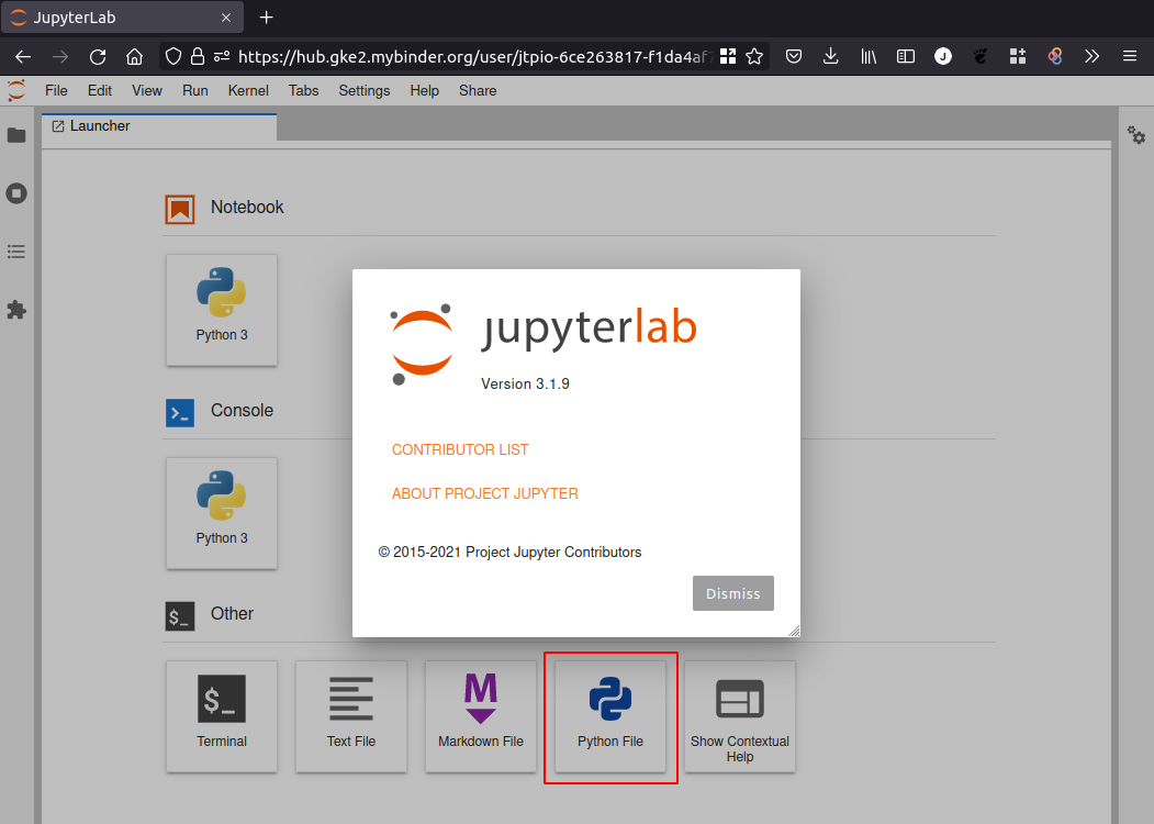 Jupyterlab Python File