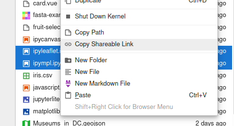 Share a link to a file from the Notebook interface · Issue #398 · jupyterlite/jupyterlite · GitHub