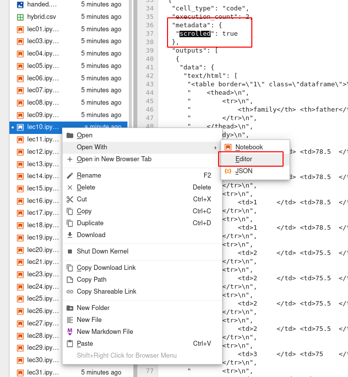 Retrolab vs classic notebook - occasional weird highlighting in tables · Issue #2994 · berkeley ...