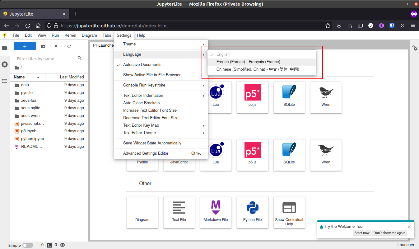 Re-add language packs to the RTD demo site · Issue #529 · jupyterlite ...