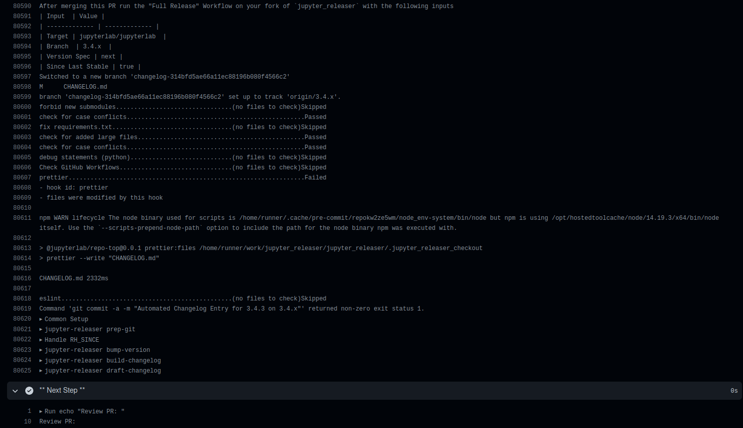 `pre-commit` with the Jupyter Releaser · Issue #12671 · jupyterlab/jupyterlab · GitHub