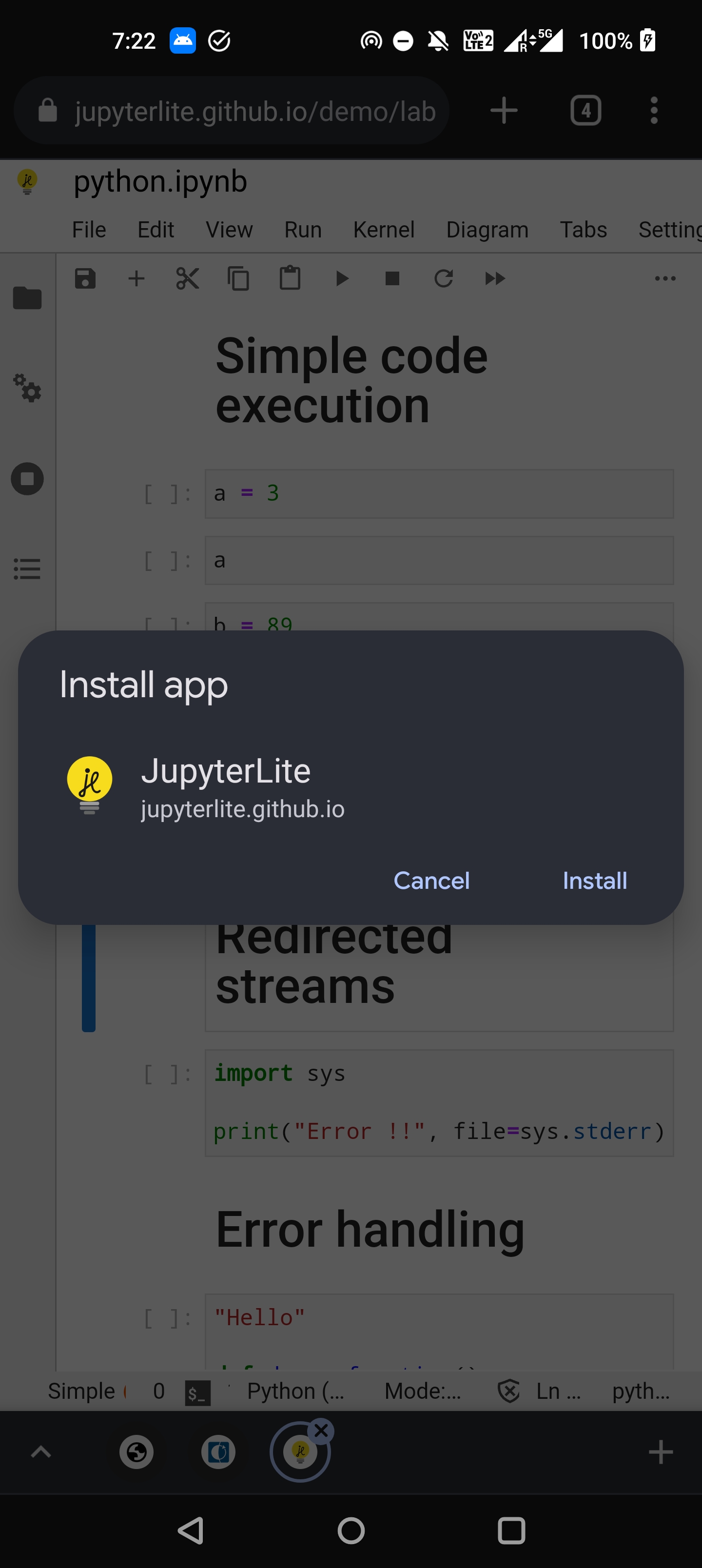 Installing Jupyterlite As A Pwa Fails On Ipados · Issue 910 · Jupyterlitejupyterlite · Github